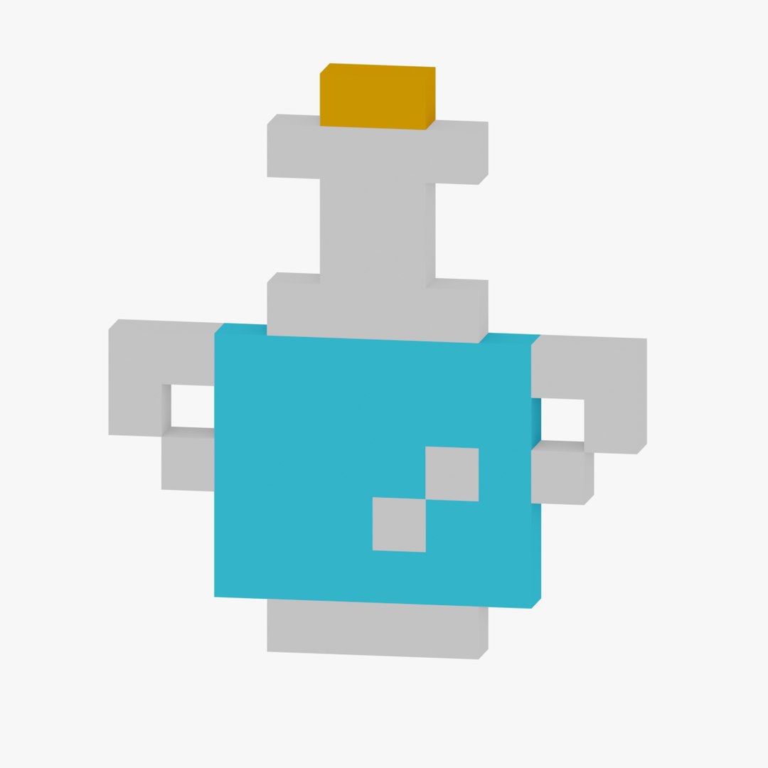 Blue Potion 8 bit style low poly game asset 3D model - TurboSquid 1945392