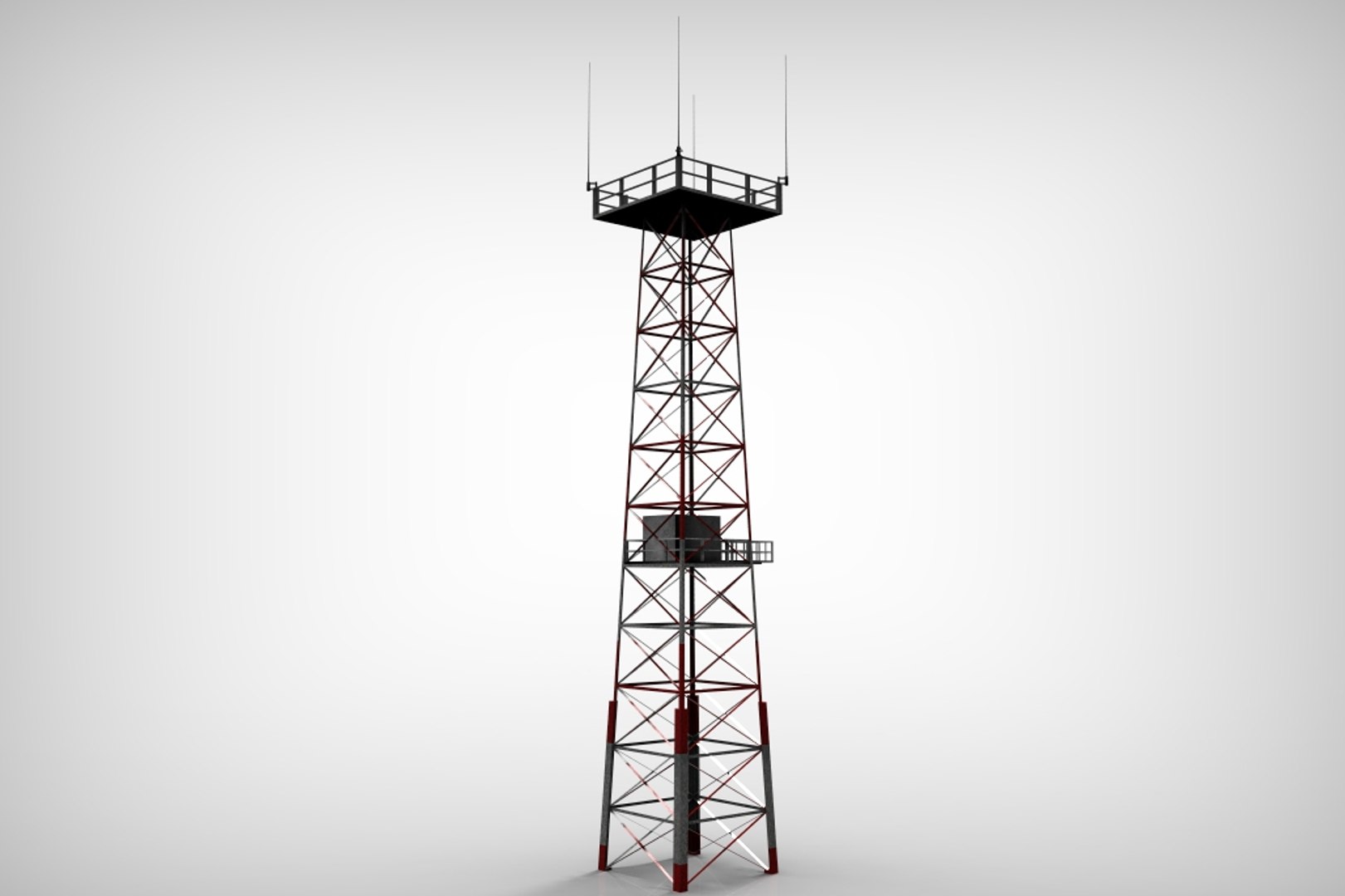 3dsmax Red Tower