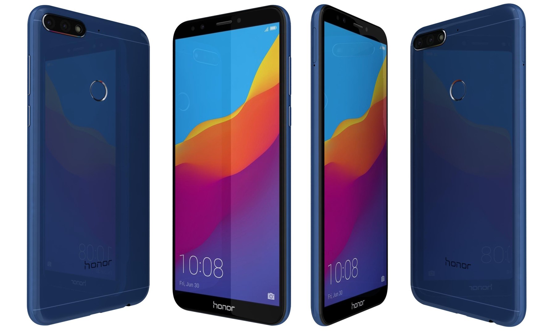 Honor 7c blue 3D model - TurboSquid 1288498