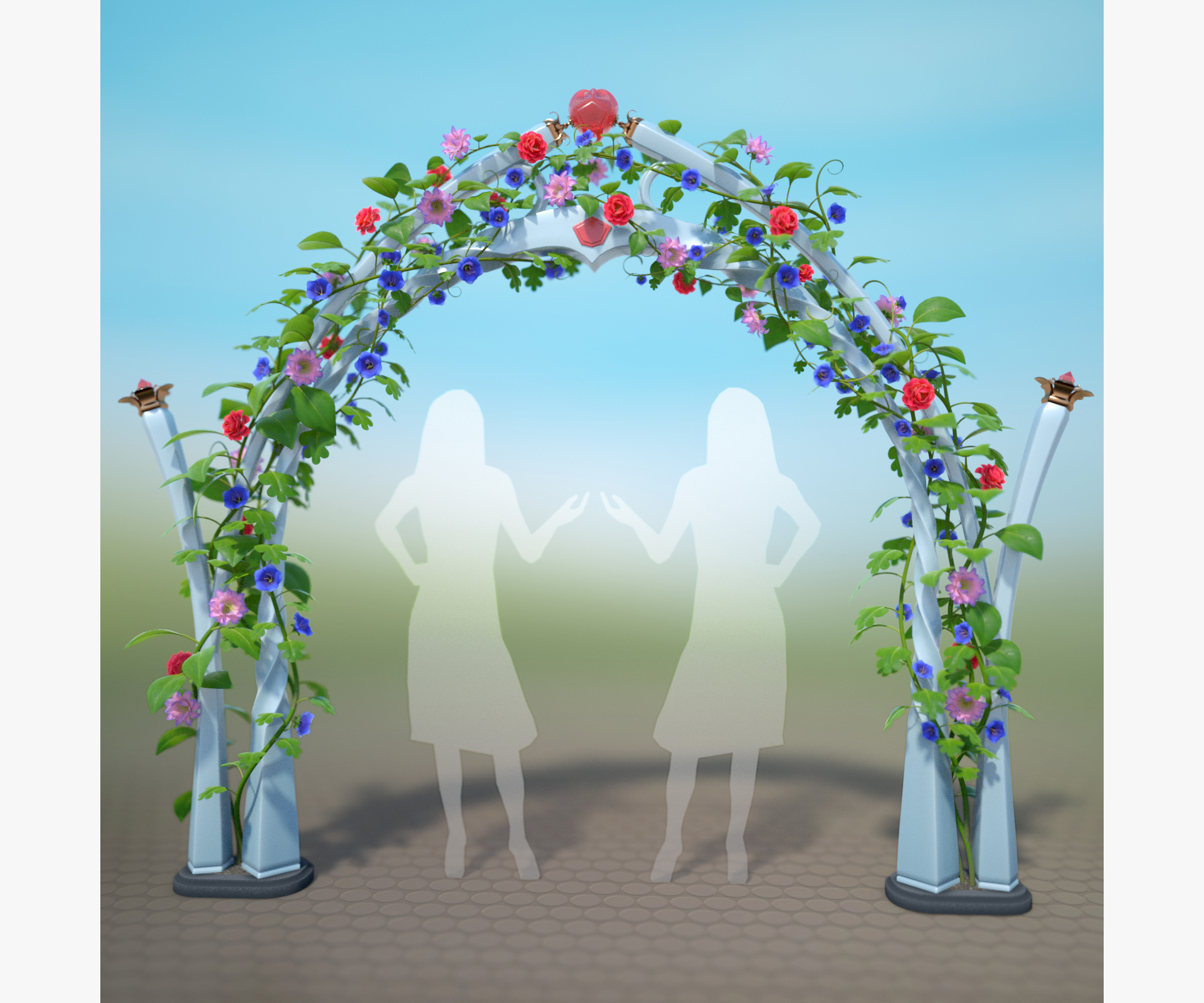 3D Wedding Flowering Arch - TurboSquid 1774702