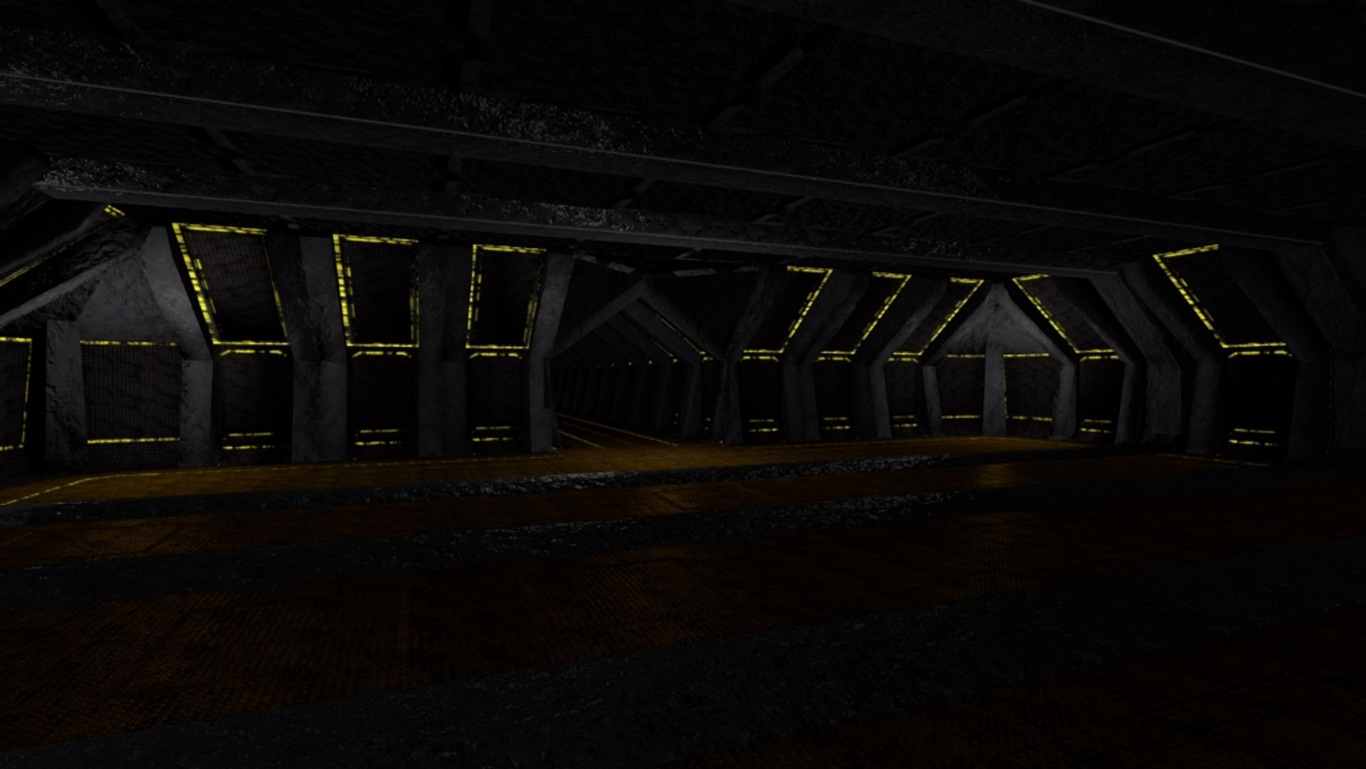 3d Underground Games Space Model