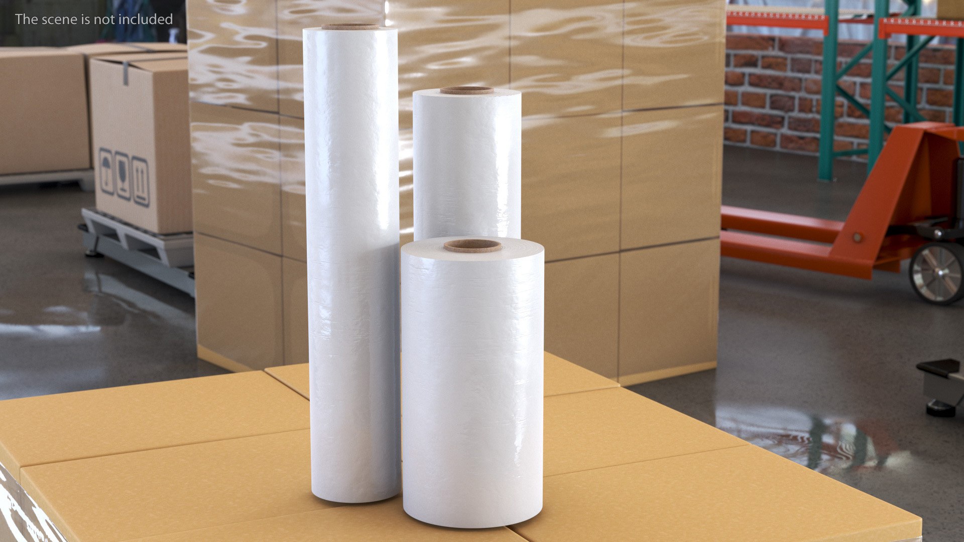 Roll Of Wrapping Stretch Film 3 Pieces 3D Model - TurboSquid 1958385