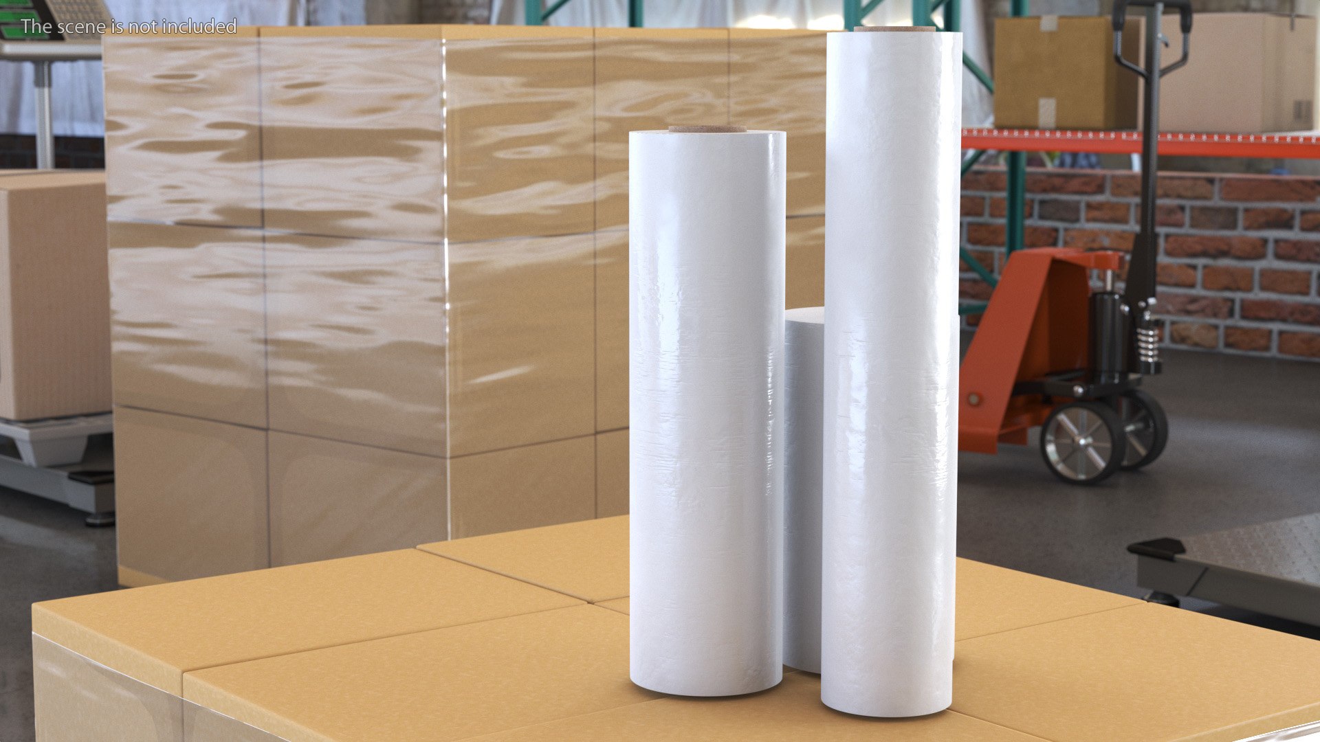 Roll Of Wrapping Stretch Film 3 Pieces 3D Model - TurboSquid 1958385
