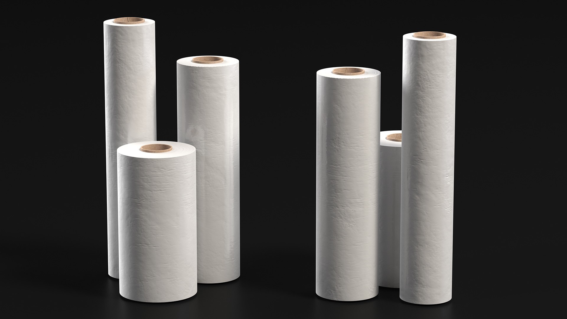 Roll Of Wrapping Stretch Film 3 Pieces 3D Model - TurboSquid 1958385