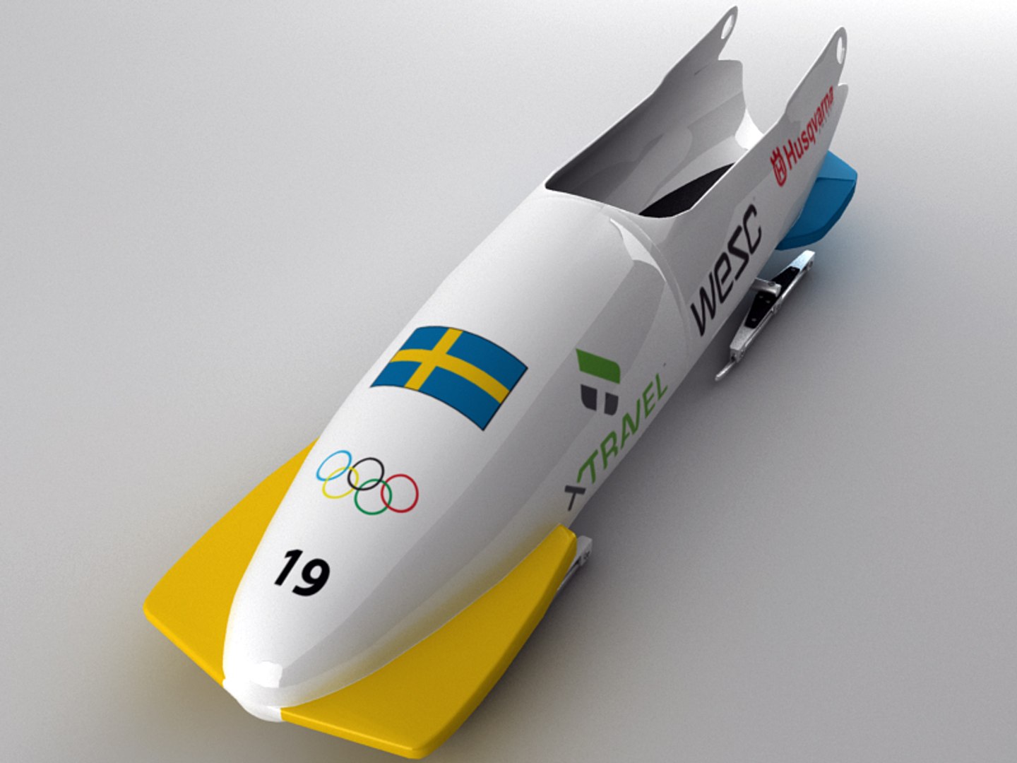 Bobsleigh Sled - Sweden 3d 3ds