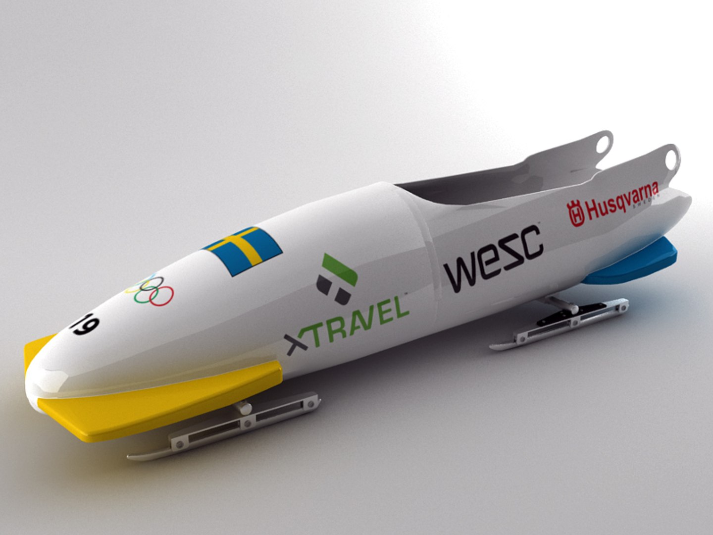 Bobsleigh Sled - Sweden 3d 3ds