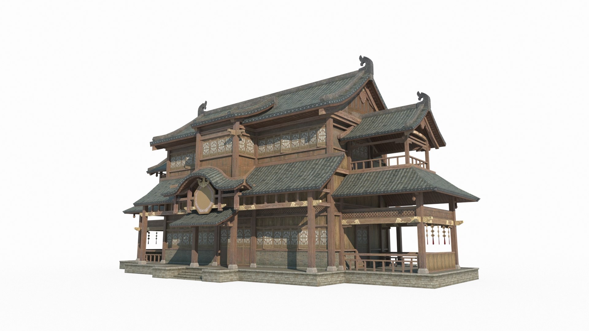 Asian Ancient Architecture Auction House Model - TurboSquid 2112699