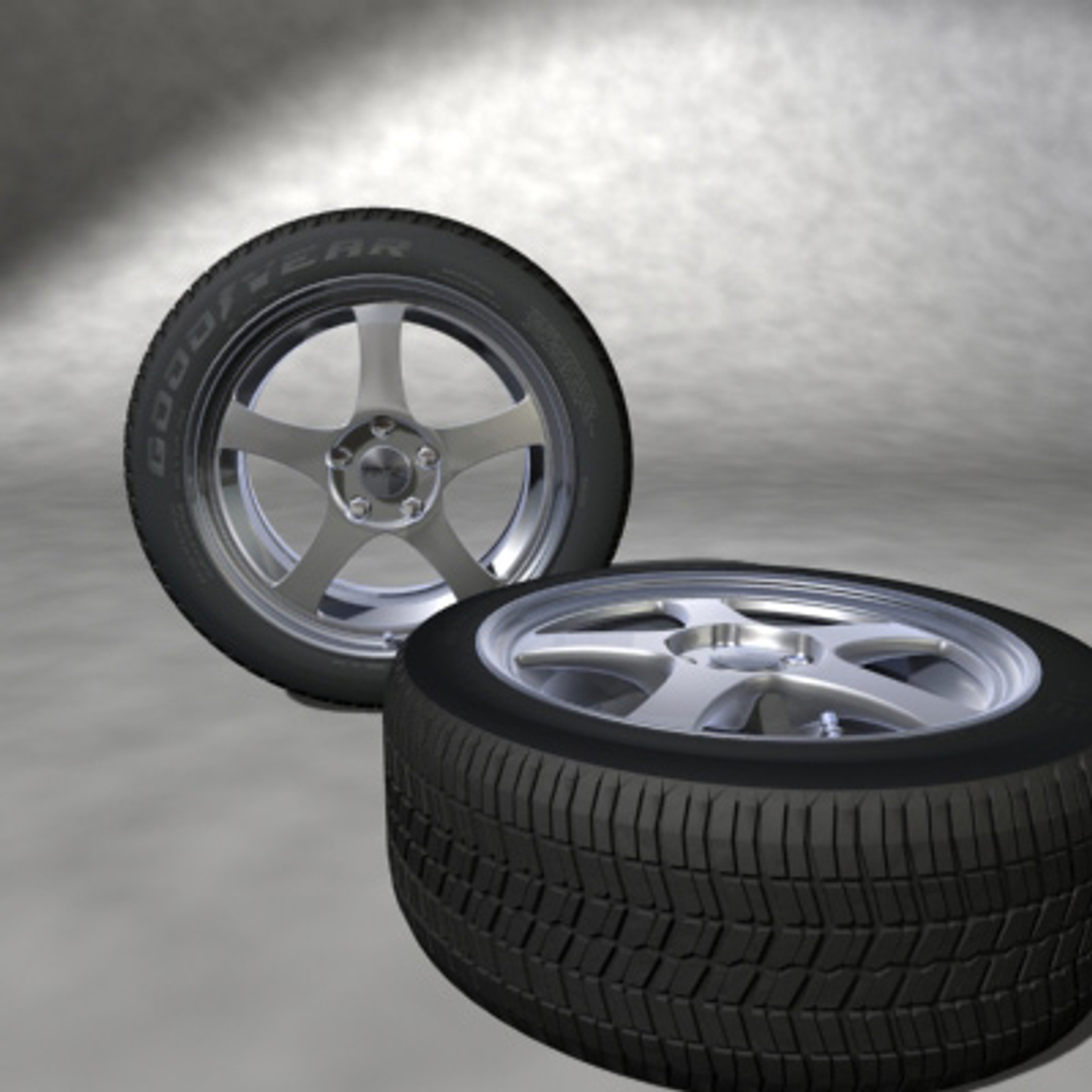 3d alloy wheel goodyear tire rim model