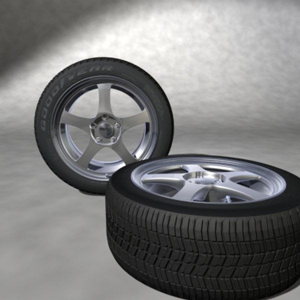 3d alloy wheel goodyear tire rim model