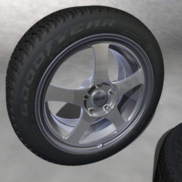 3d alloy wheel goodyear tire rim model
