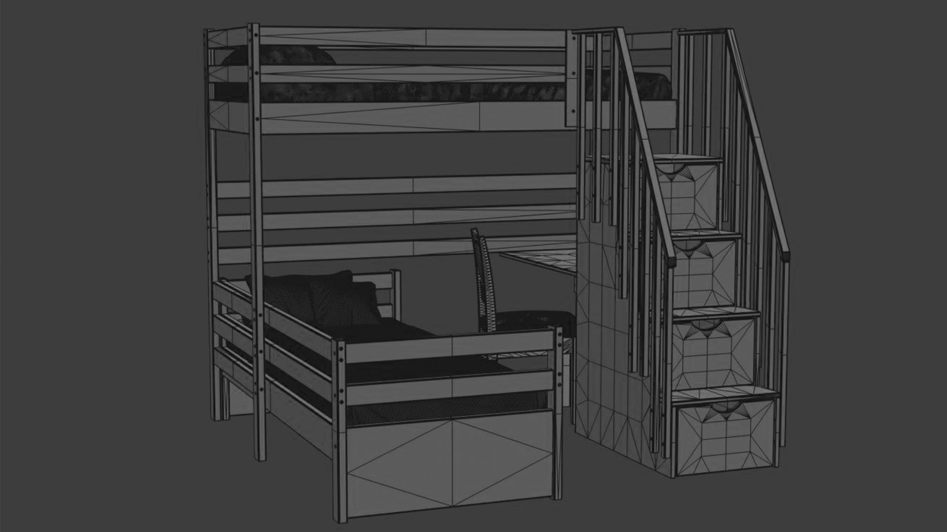 Bunk Bed Model - TurboSquid 2036522