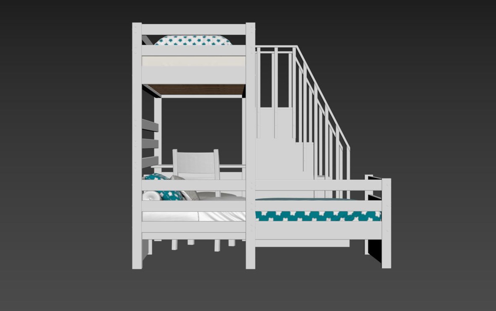 Bunk Bed Model - TurboSquid 2036522