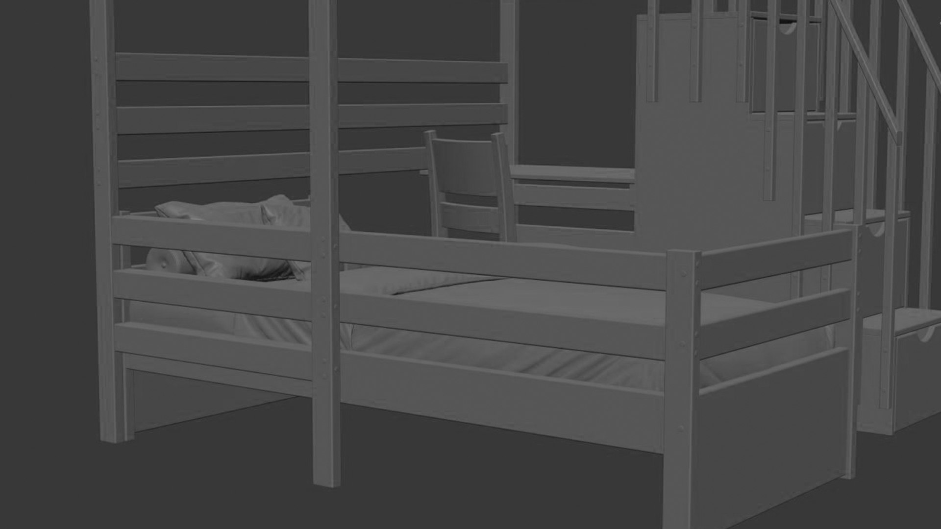 Bunk Bed Model - TurboSquid 2036522