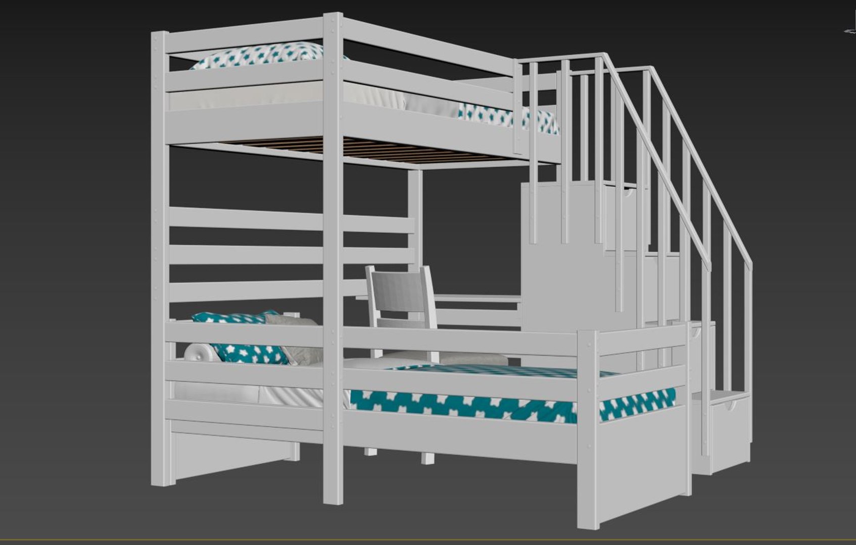 Bunk Bed Model - TurboSquid 2036522
