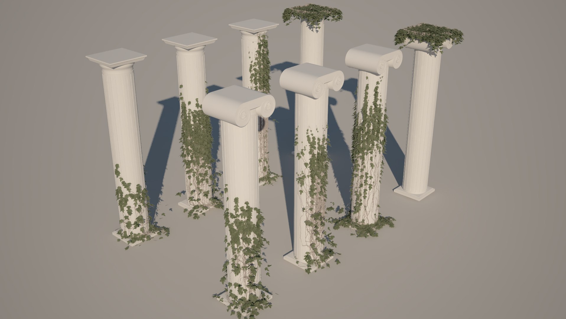 Columns Ivy 3d Max