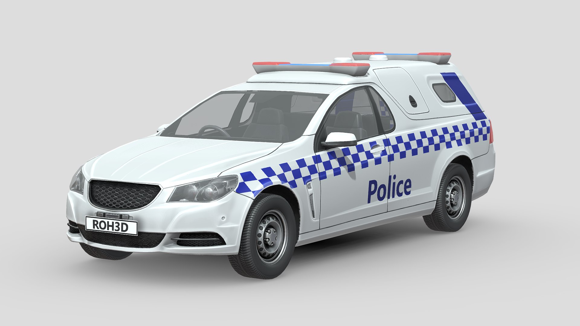 Low Poly Car - Holden UTE Police Model - TurboSquid 2087321