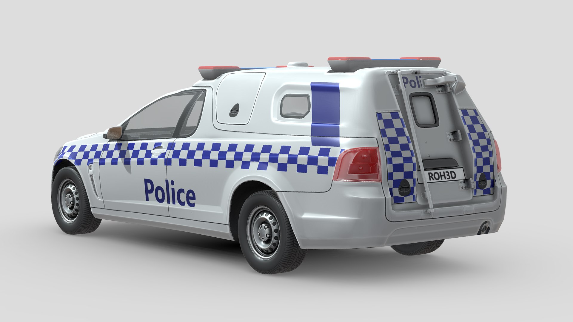 Low Poly Car - Holden UTE Police Model - TurboSquid 2087321