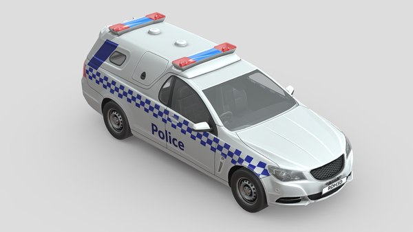 modelo 3d Coche Low Poly - Policía UTE de Holden - TurboSquid 2087321