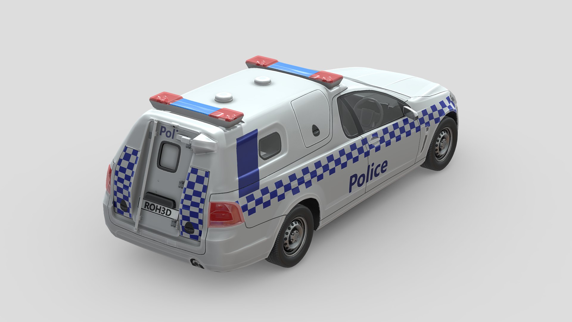 Low Poly Car - Holden UTE Police Model - TurboSquid 2087321