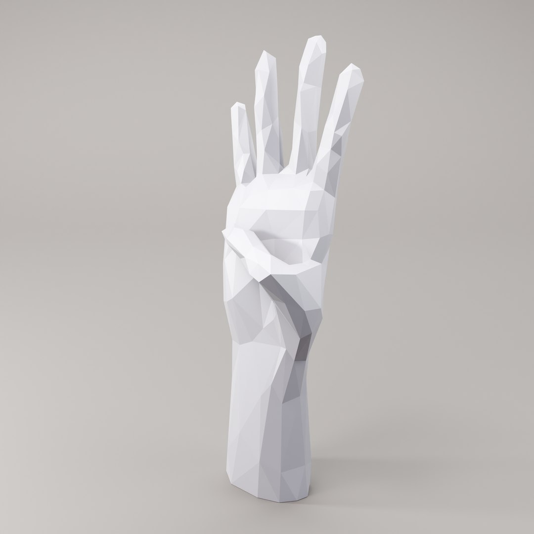 3D Hand Finger Counting 4 Low Poly - TurboSquid 2352912