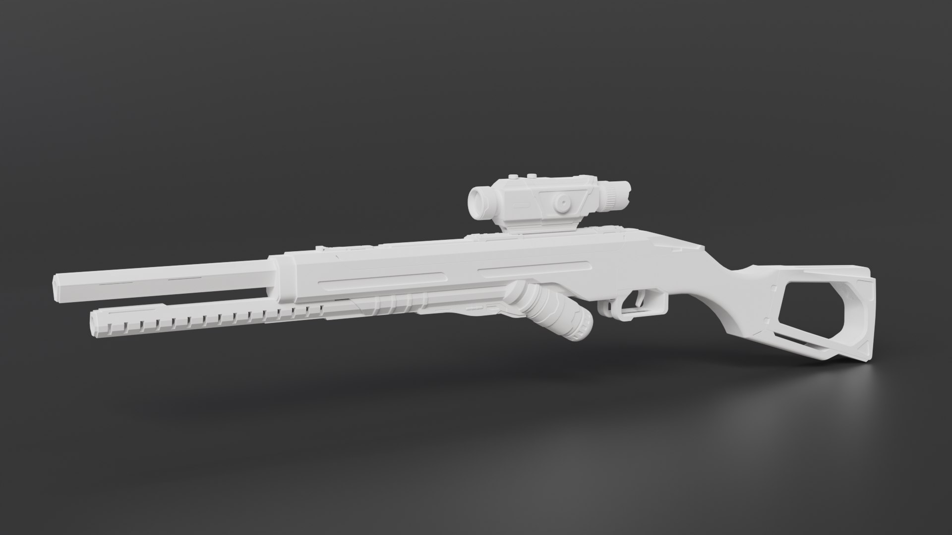 3D Scifi Gun Game Asset 3D Model Concept With PBR Texture Model ...