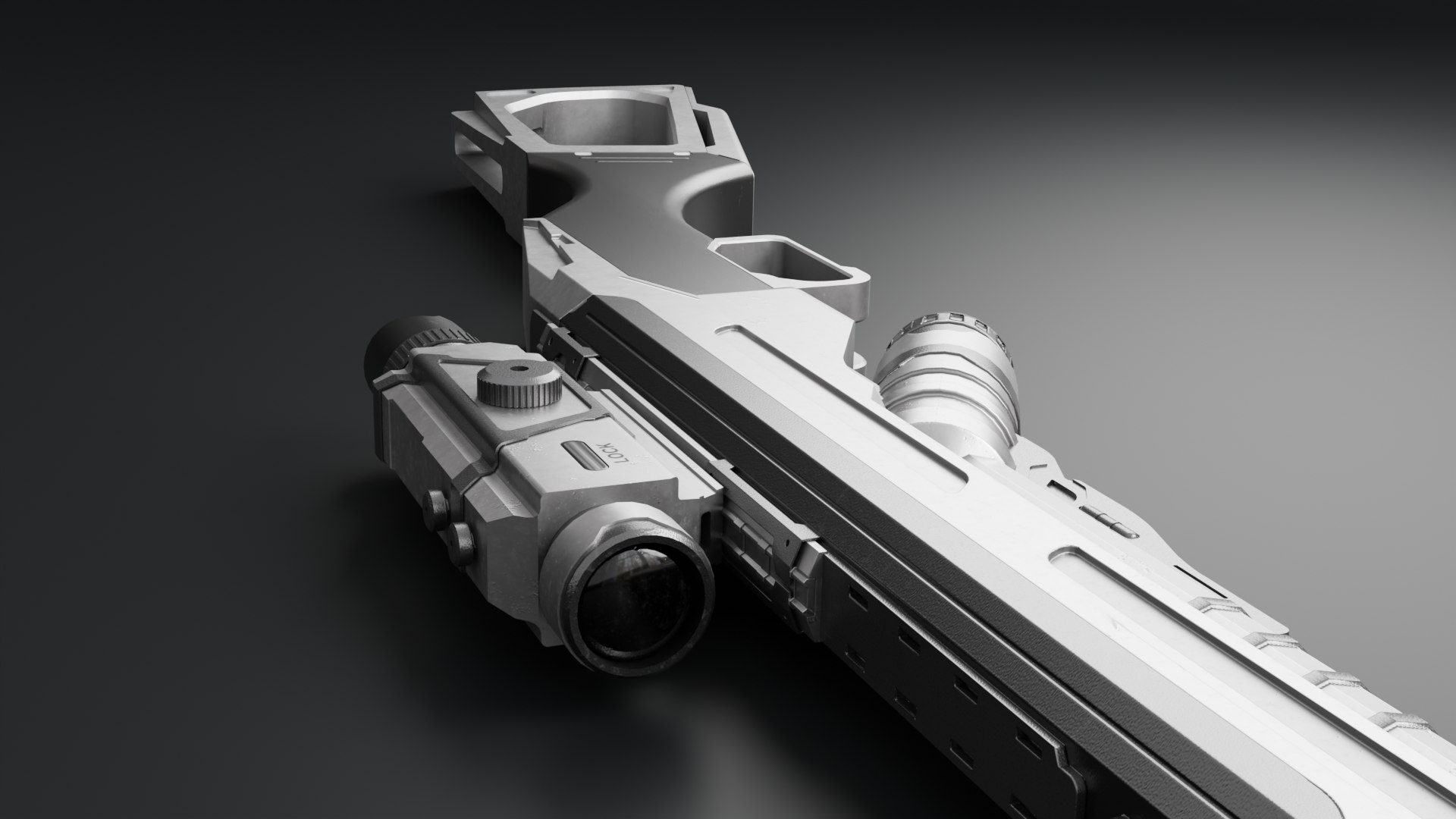3D Scifi Gun Game Asset 3D Model Concept With PBR Texture Model ...