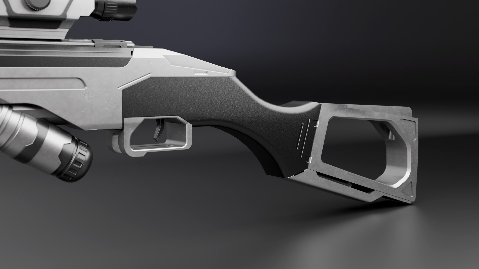 3D Scifi Gun Game Asset 3D Model Concept With PBR Texture Model ...