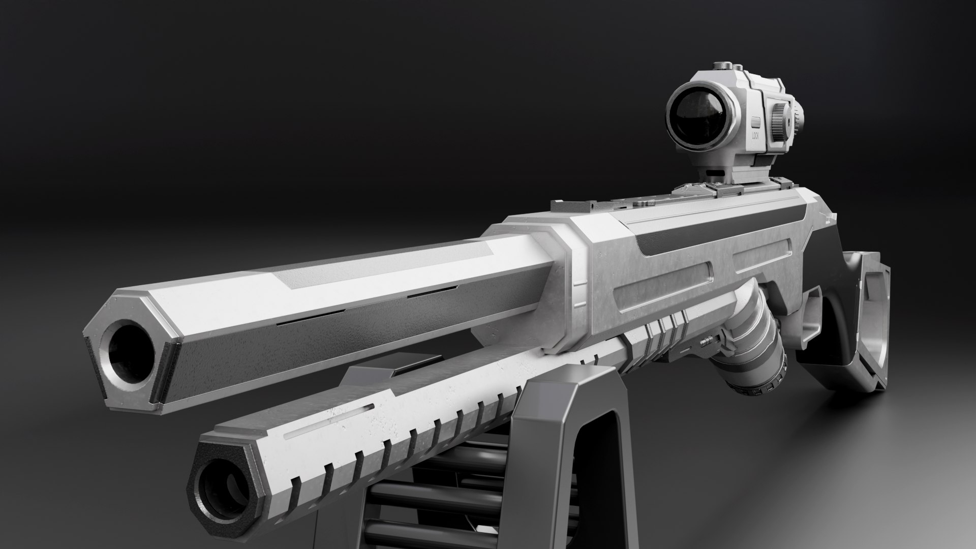 3D Scifi Gun Game Asset 3D Model Concept With PBR Texture Model ...