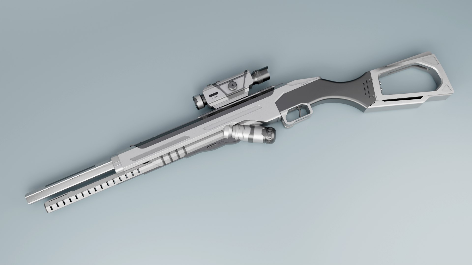 3D Scifi Gun Game Asset 3D Model Concept With PBR Texture Model ...