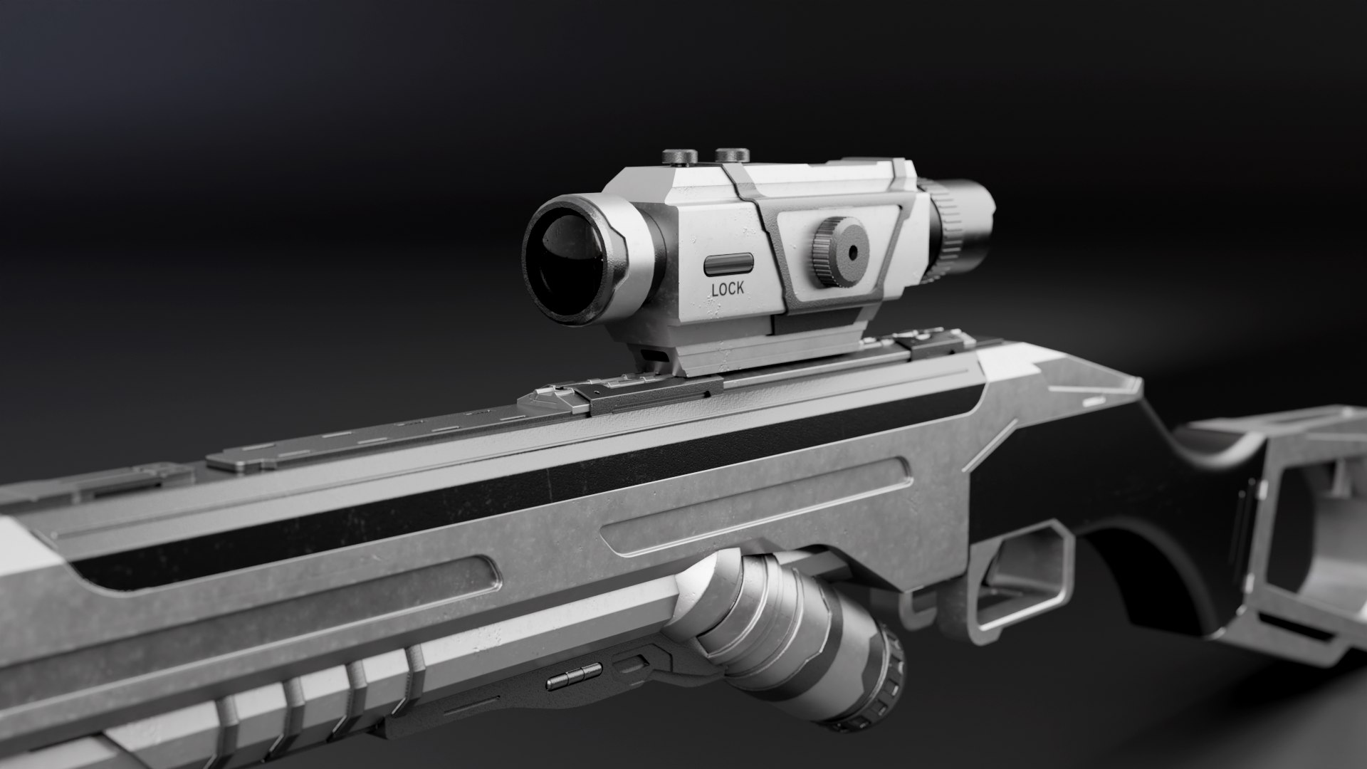 3D Scifi Gun Game Asset 3D Model Concept With PBR Texture Model ...