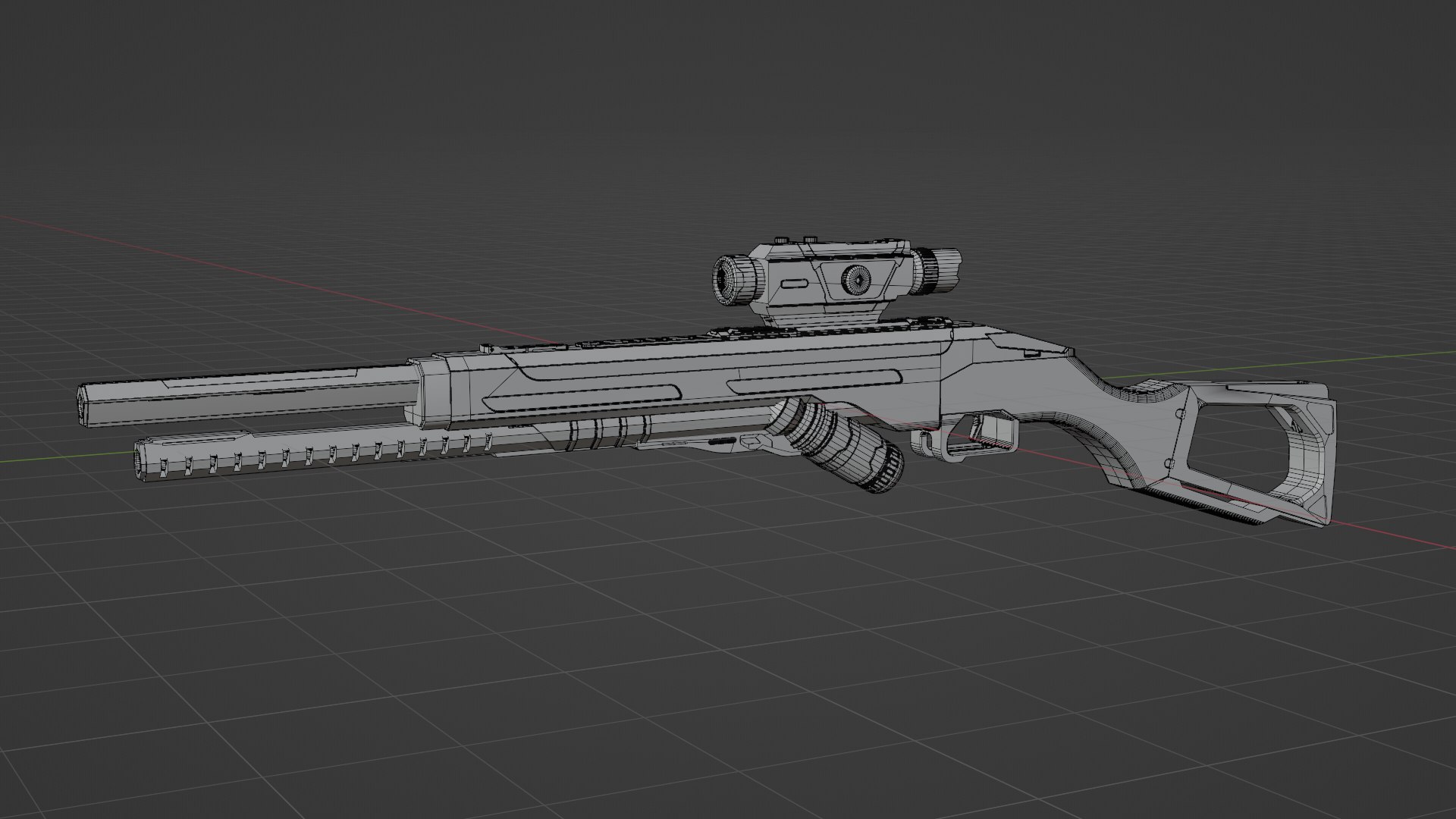 3D Scifi Gun Game Asset 3D Model Concept With PBR Texture Model ...