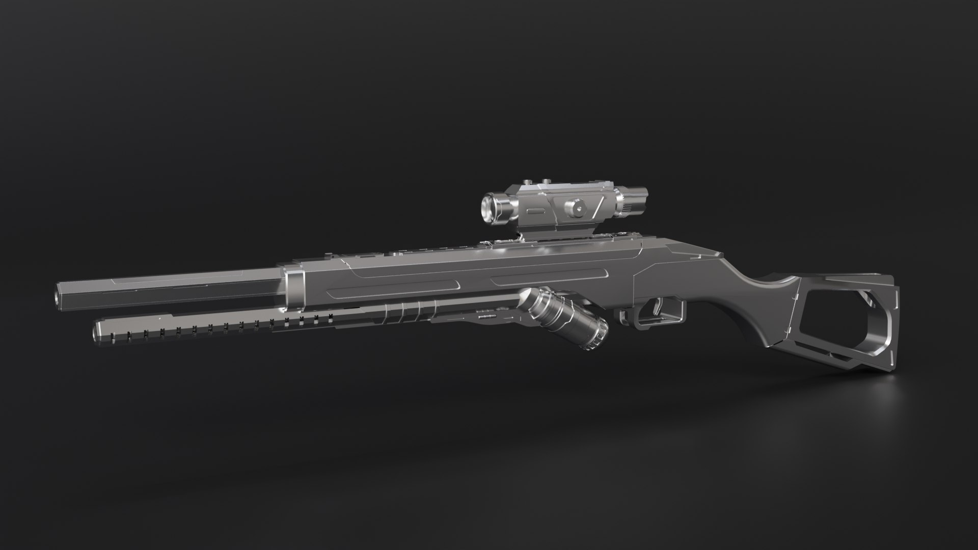 3D Scifi Gun Game Asset 3D Model Concept With PBR Texture Model ...