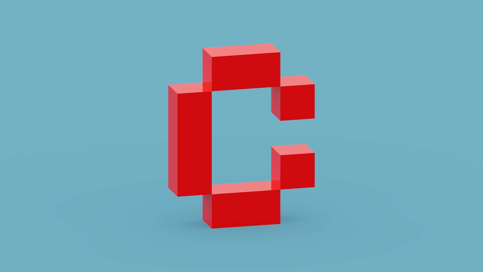 3D Model Pixel Letter C - TurboSquid 1980962