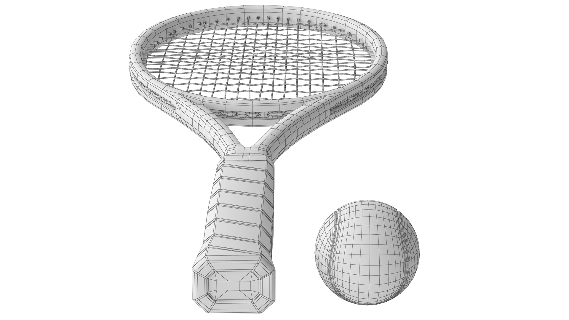 3d Model Tennis Racket Ball
