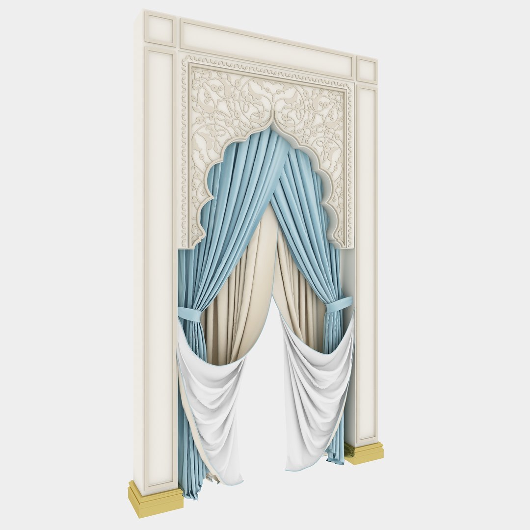 3D Arch Curtains 3D Model - TurboSquid 1891360