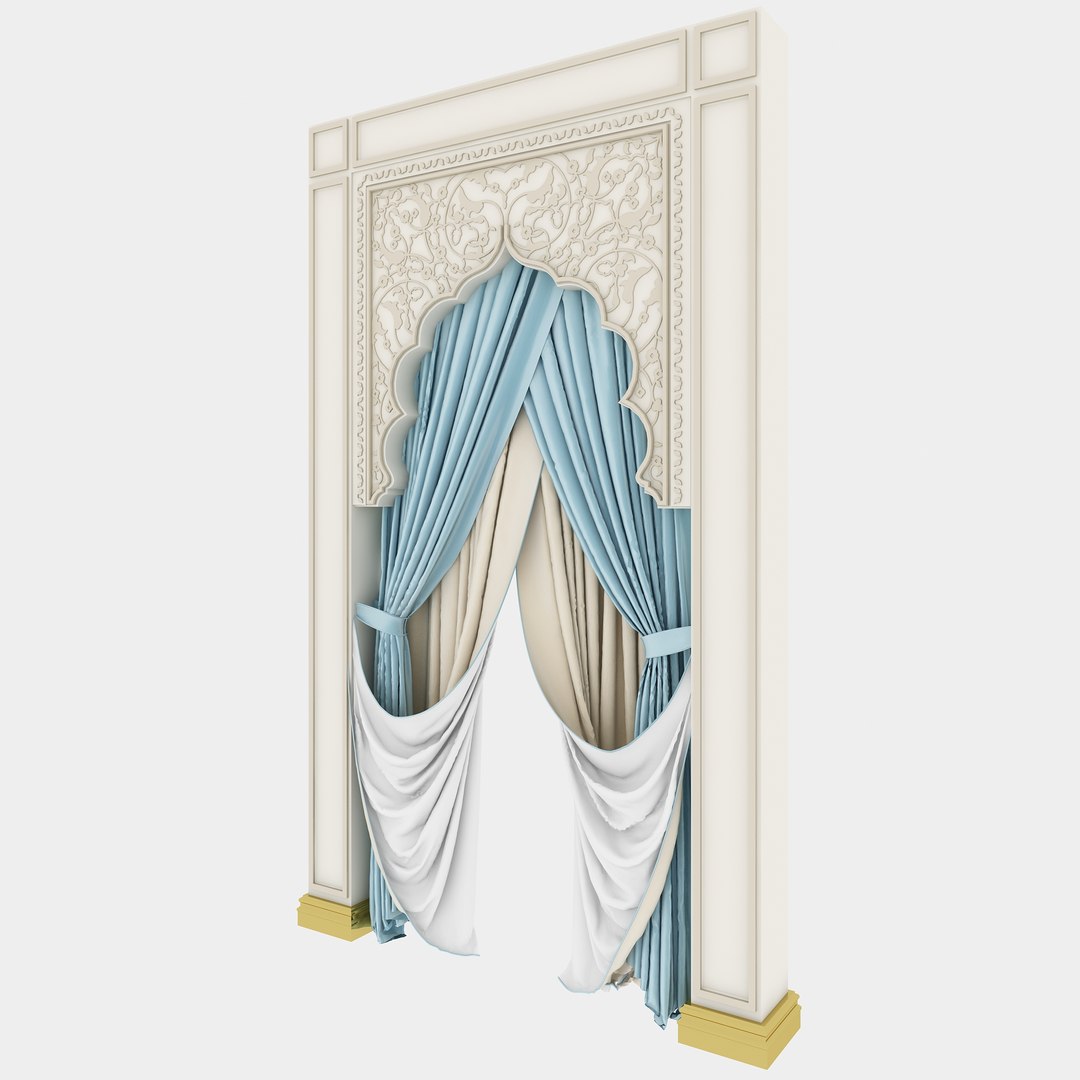 3D Arch Curtains 3D Model - TurboSquid 1891360