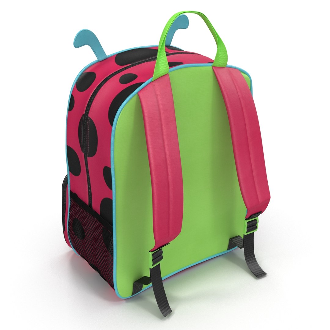 3d Model Kid Backpack Ladybug