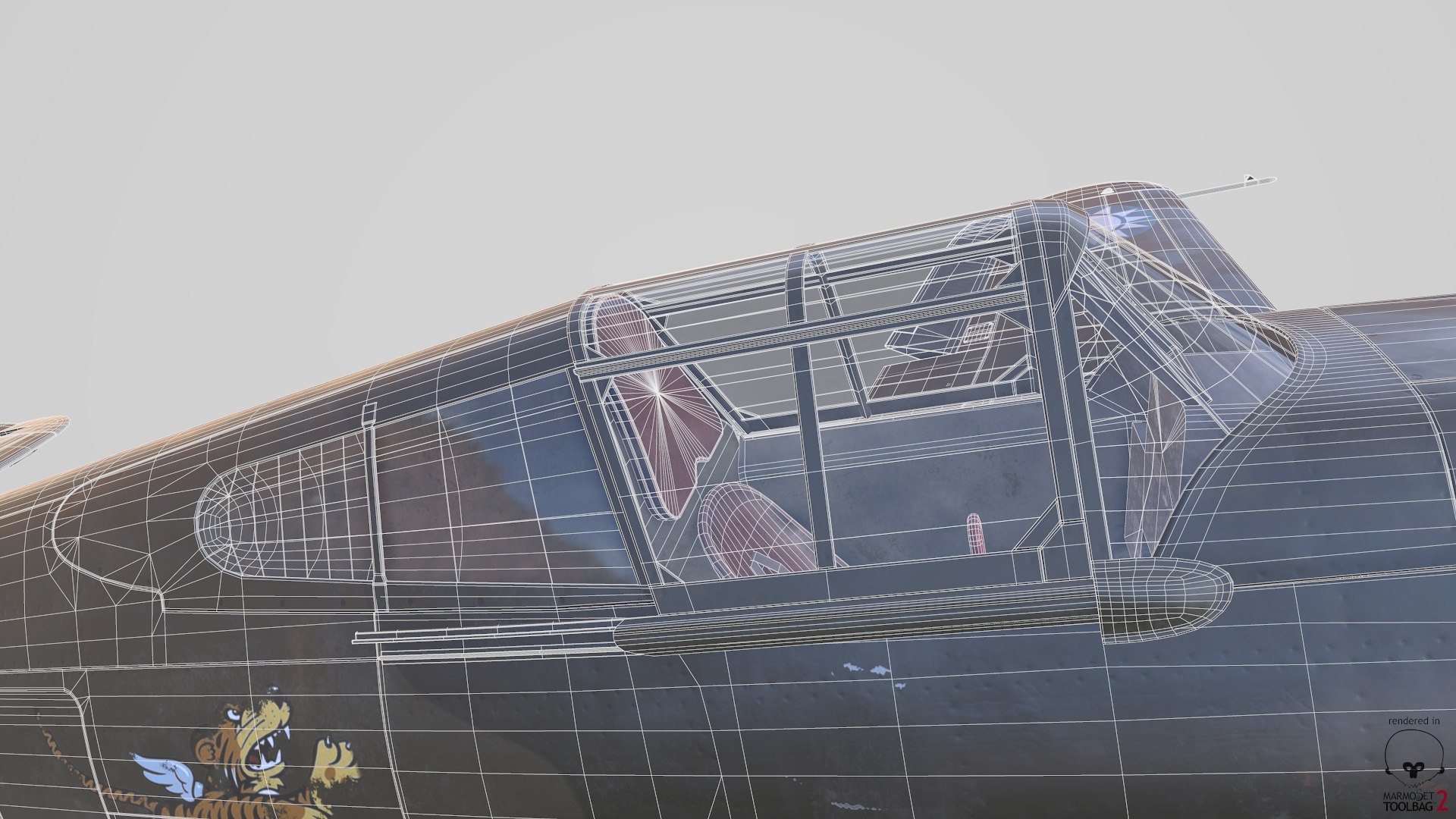 3d Aircraft P-40 Usa Fighter Model