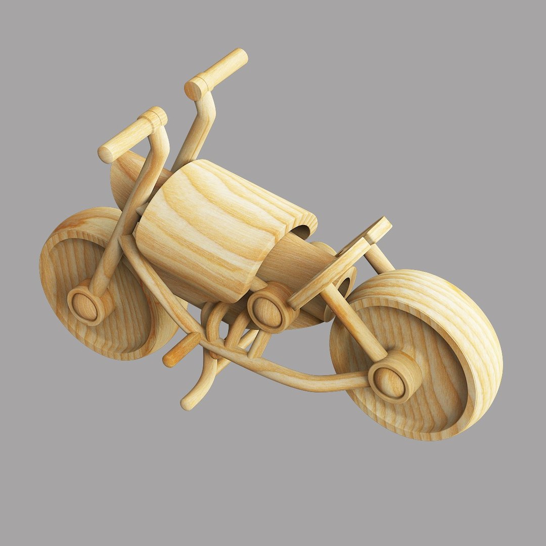 Wooden Toy Motorbike 3D Model - TurboSquid 1296419