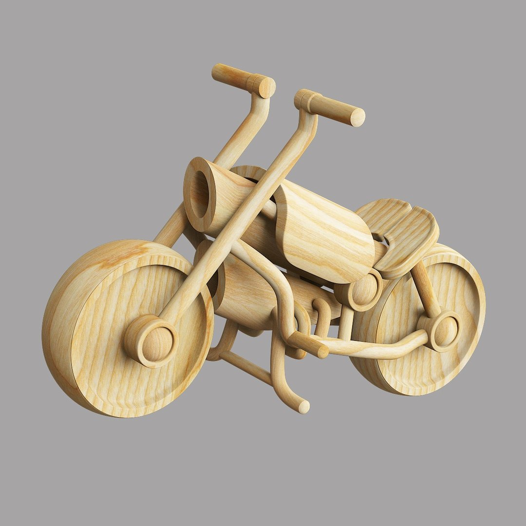 Wooden Toy Motorbike 3D Model - TurboSquid 1296419