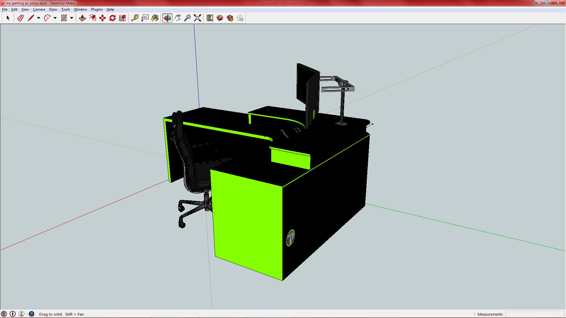 3ds Green Gaming Desk