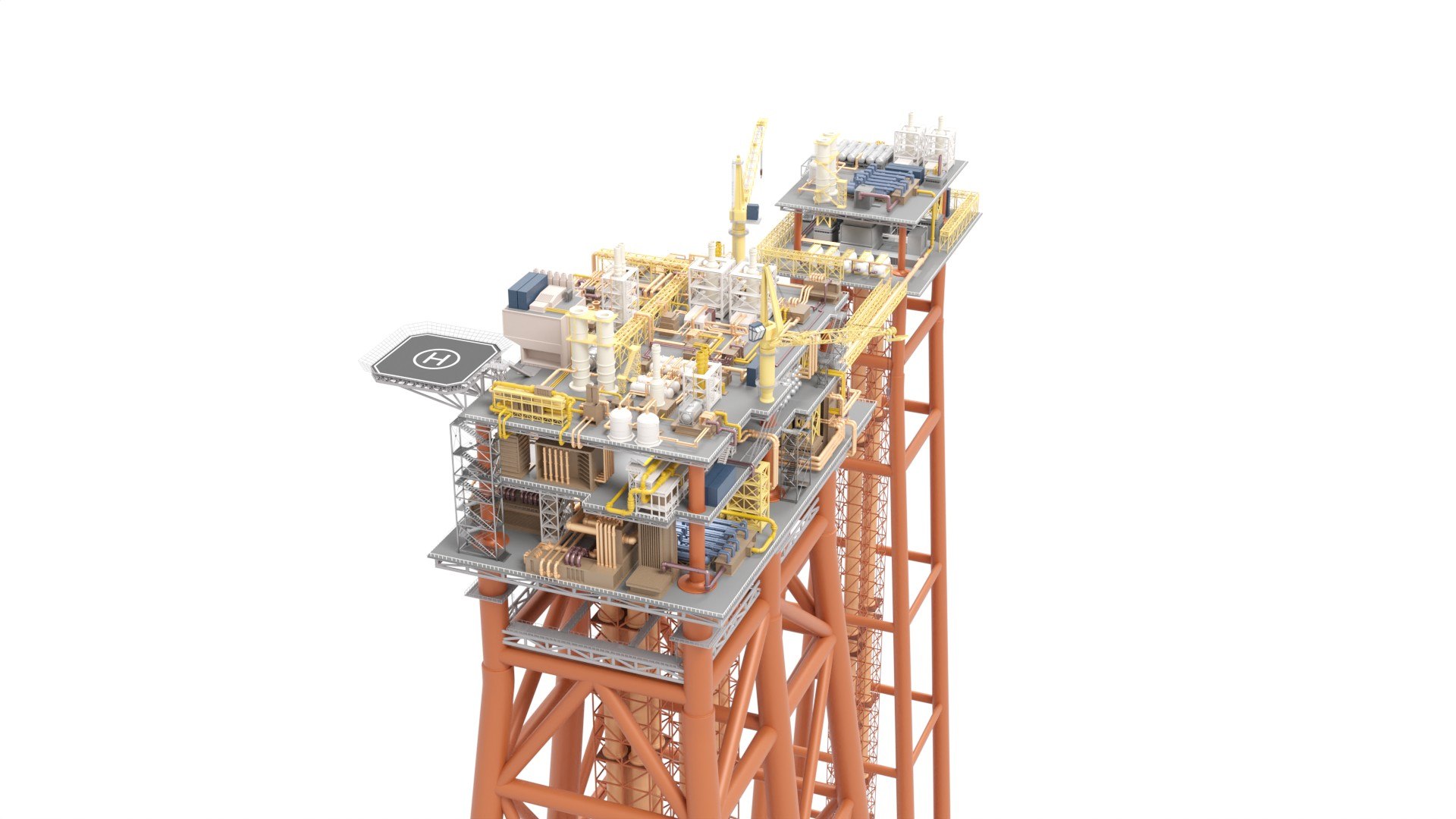 Detailed Twin Oil Rig 3D Model Model - TurboSquid 2218152