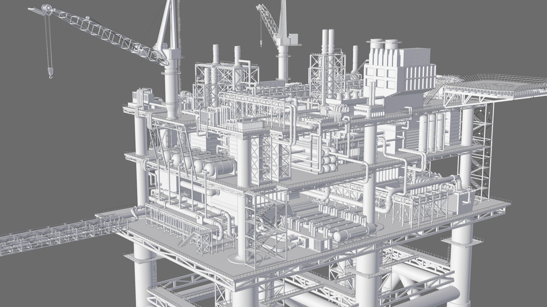 Detailed Twin Oil Rig 3D Model Model - TurboSquid 2218152