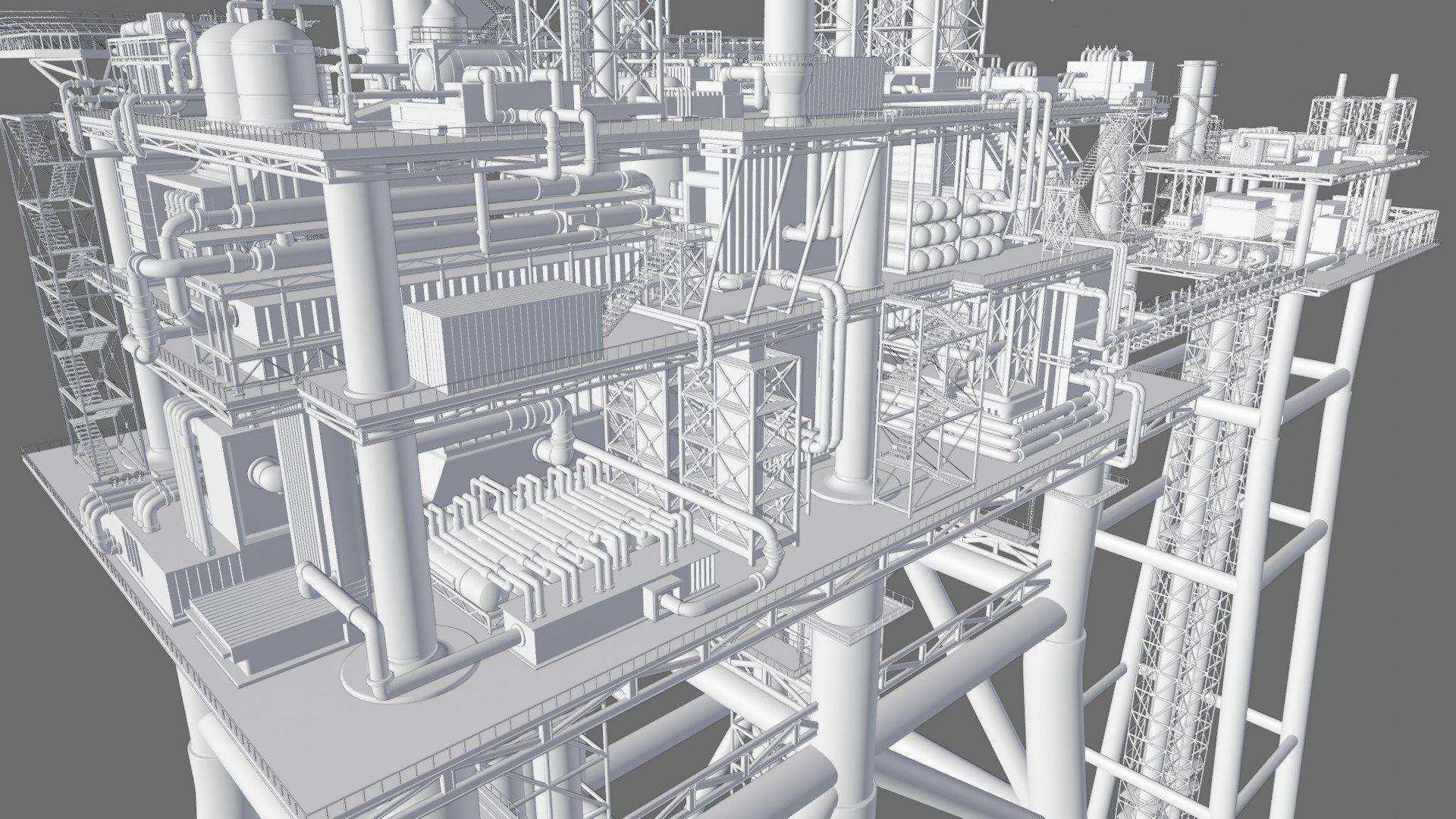 Detailed Twin Oil Rig 3D Model Model - TurboSquid 2218152