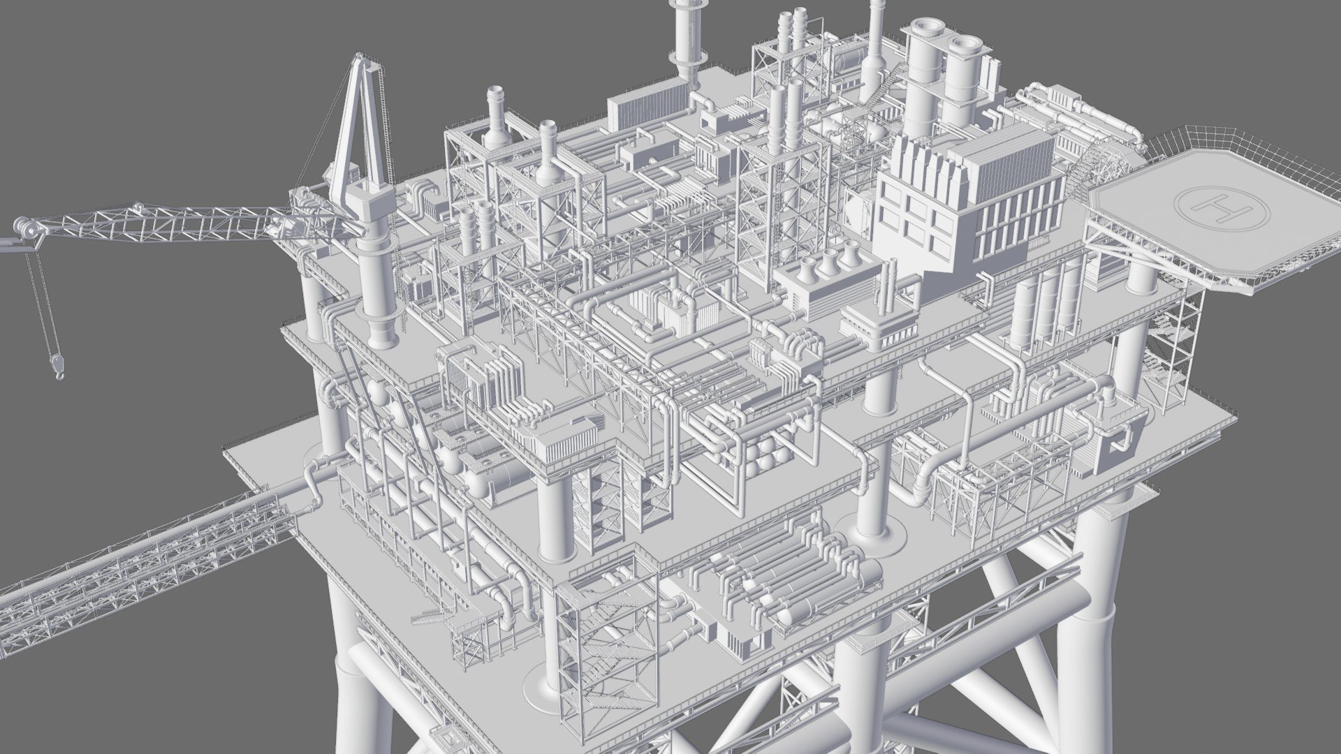 Detailed Twin Oil Rig 3D Model Model - TurboSquid 2218152