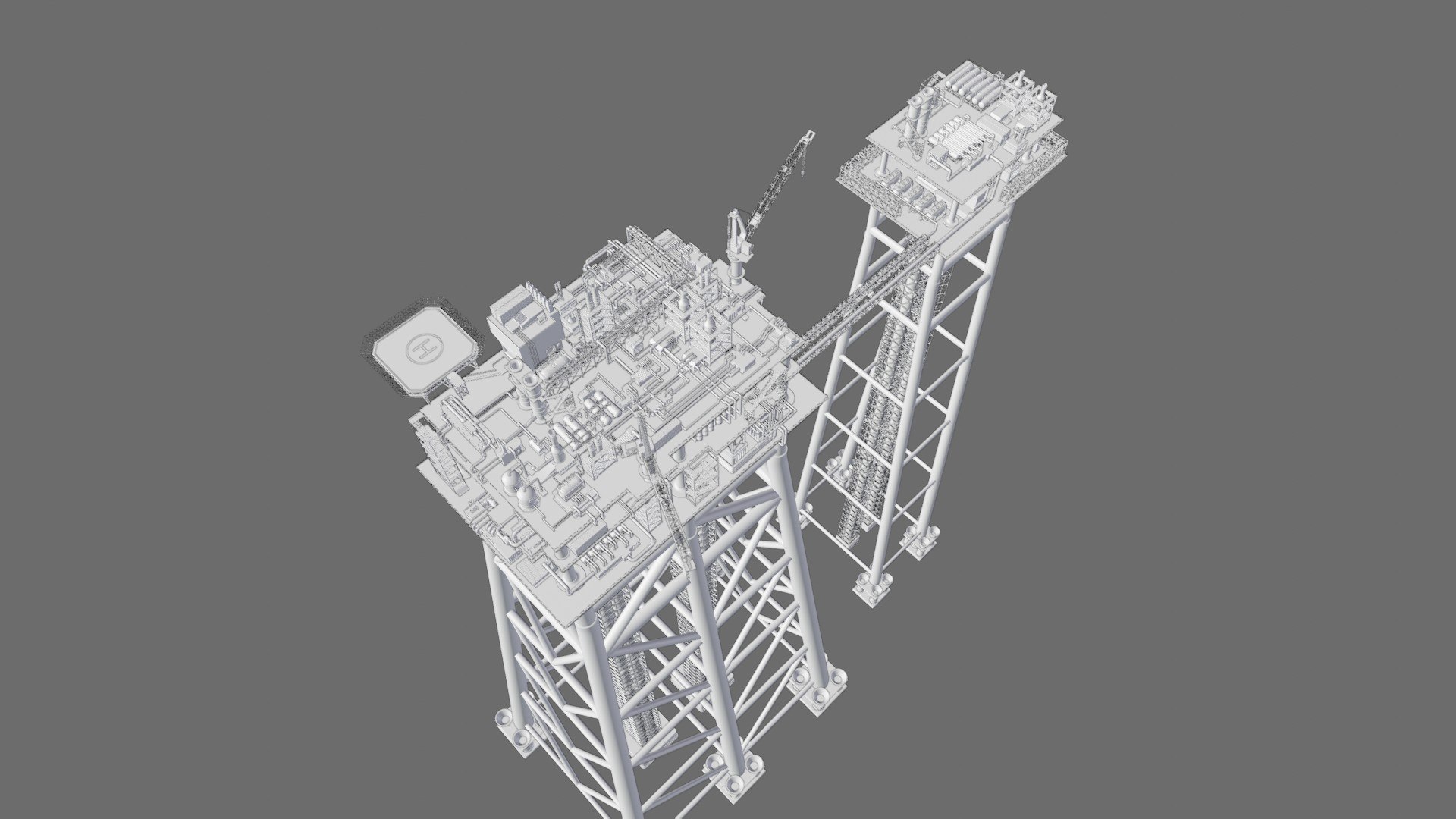 Detailed Twin Oil Rig 3D Model Model - TurboSquid 2218152