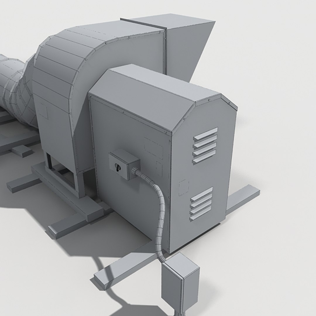 3d Rooftop Hvac Blower Ductwork Model