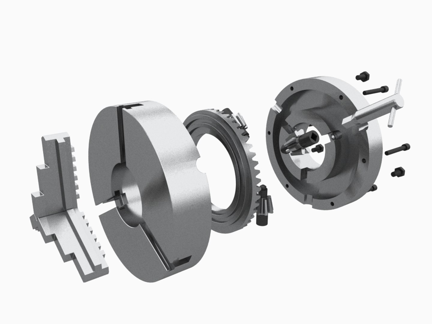 3D Lathe Chuck Model - TurboSquid 1363582
