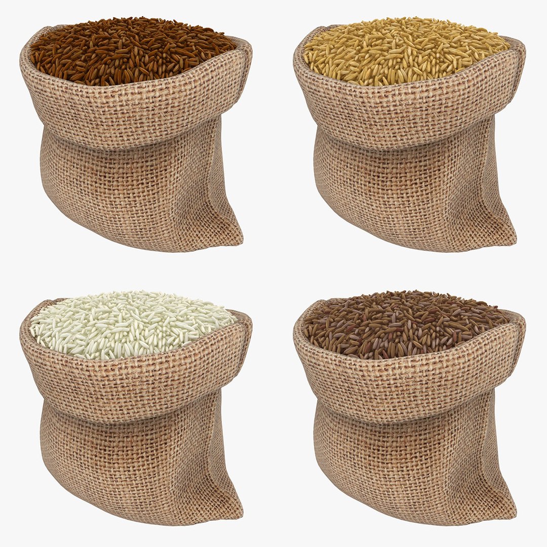 Realistic Sack Rice Set 3D Model - TurboSquid 1203089