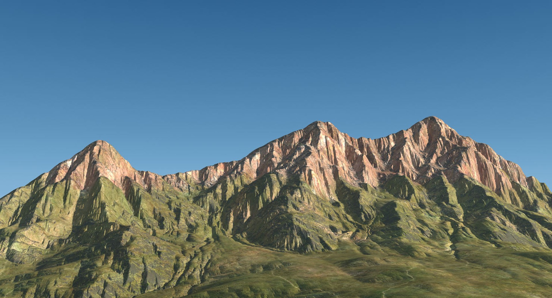 3d Mountain Range Terrain Landscape